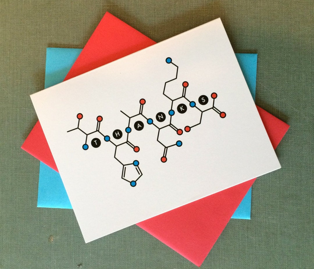 Science Thank You Cards – Biology THANKS Card 6-pack – Amino Acid ...