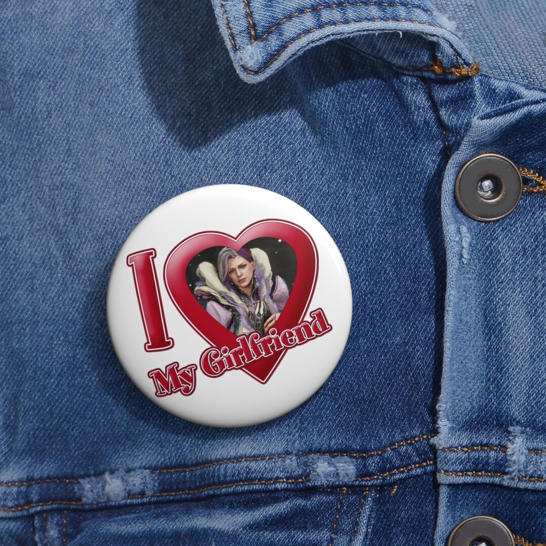 Custom Pin Button Minerva Hendricks "i Love My Girlfriend" | Warframe ...