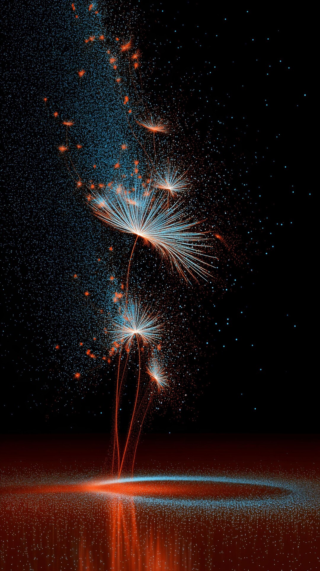 Celestial Sparks Vertical Art Print – Abstract Cosmic Energy (digital ...