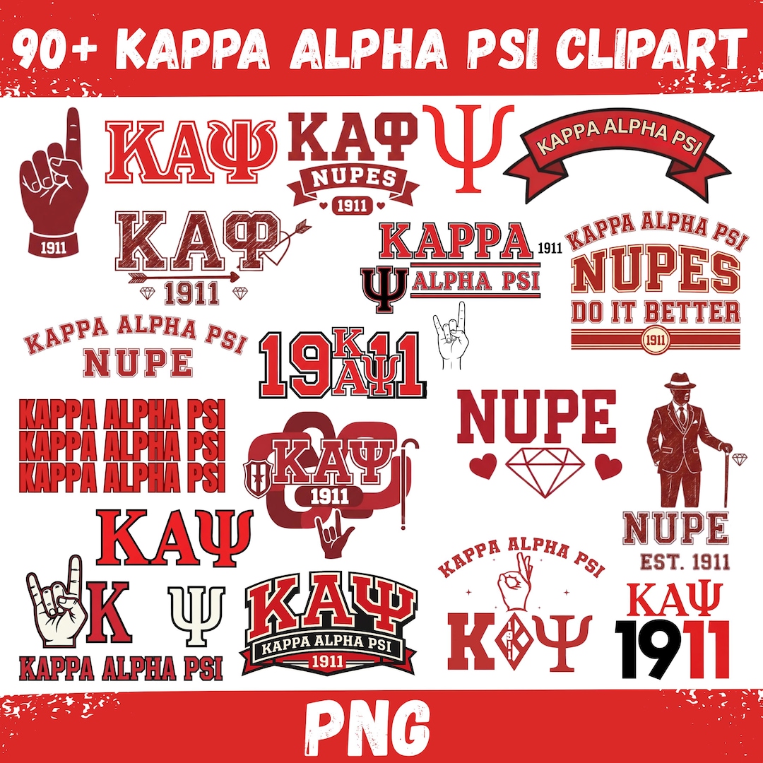 Kappa Alpha Psi PNG Bundle Fraternity 1911 Hand Sign Greek Letters PSI ...