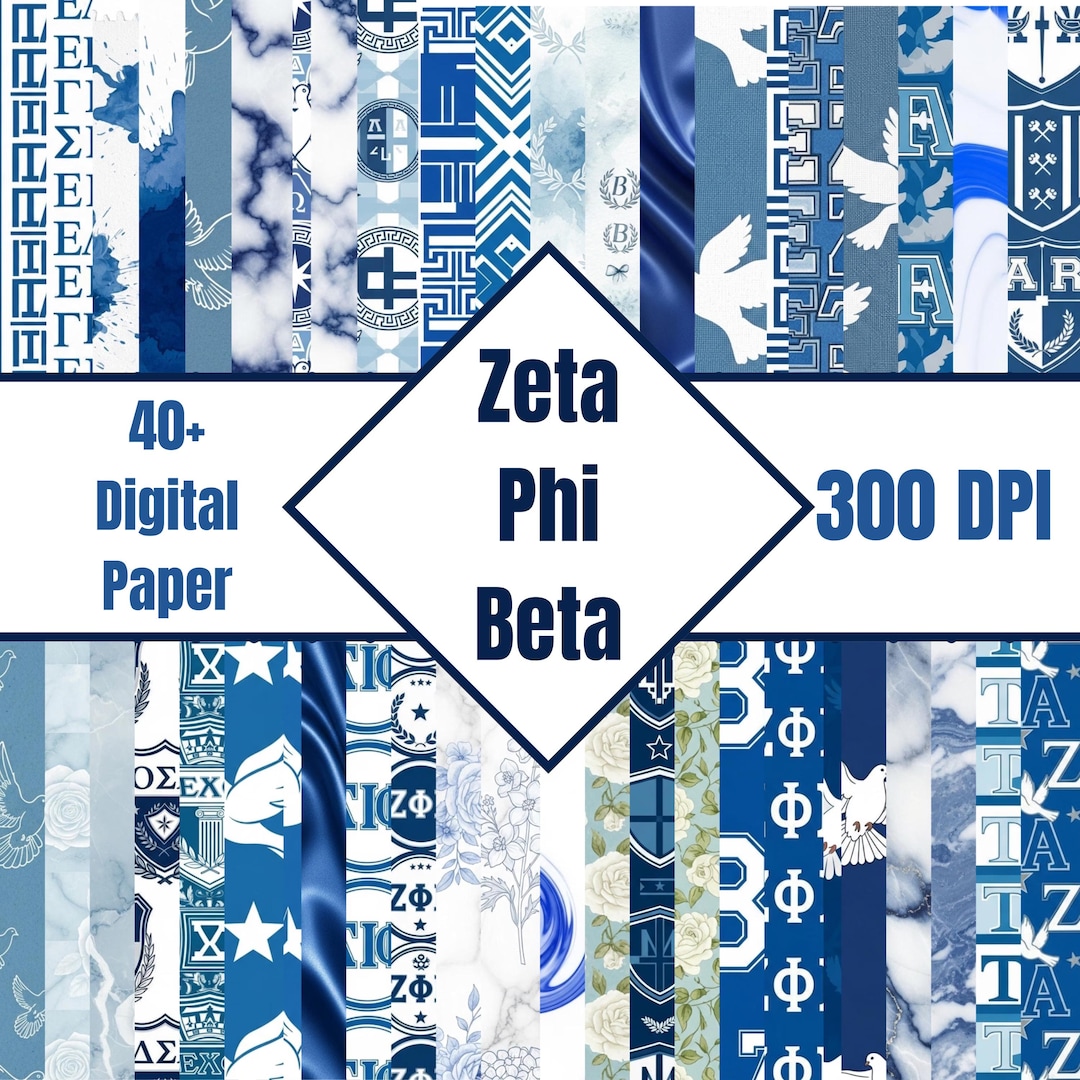 Zeta Phi Beta 40+ Digital Paper Pack 12x12 JPEG 300 DPI | Sorority Blue ...