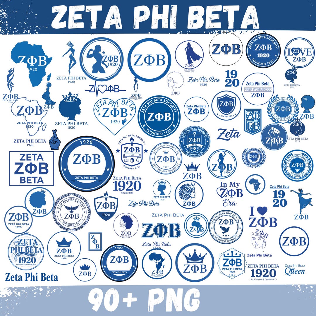 Zeta Phi Beta PNG Bundle 90+ Sorority Graphics Greek Letters Hand Signs ...