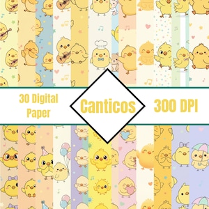 Canticos 30 Digital Paper Pack 12x12 JPG | Cute Kids Patterns | 300 Dpi ...