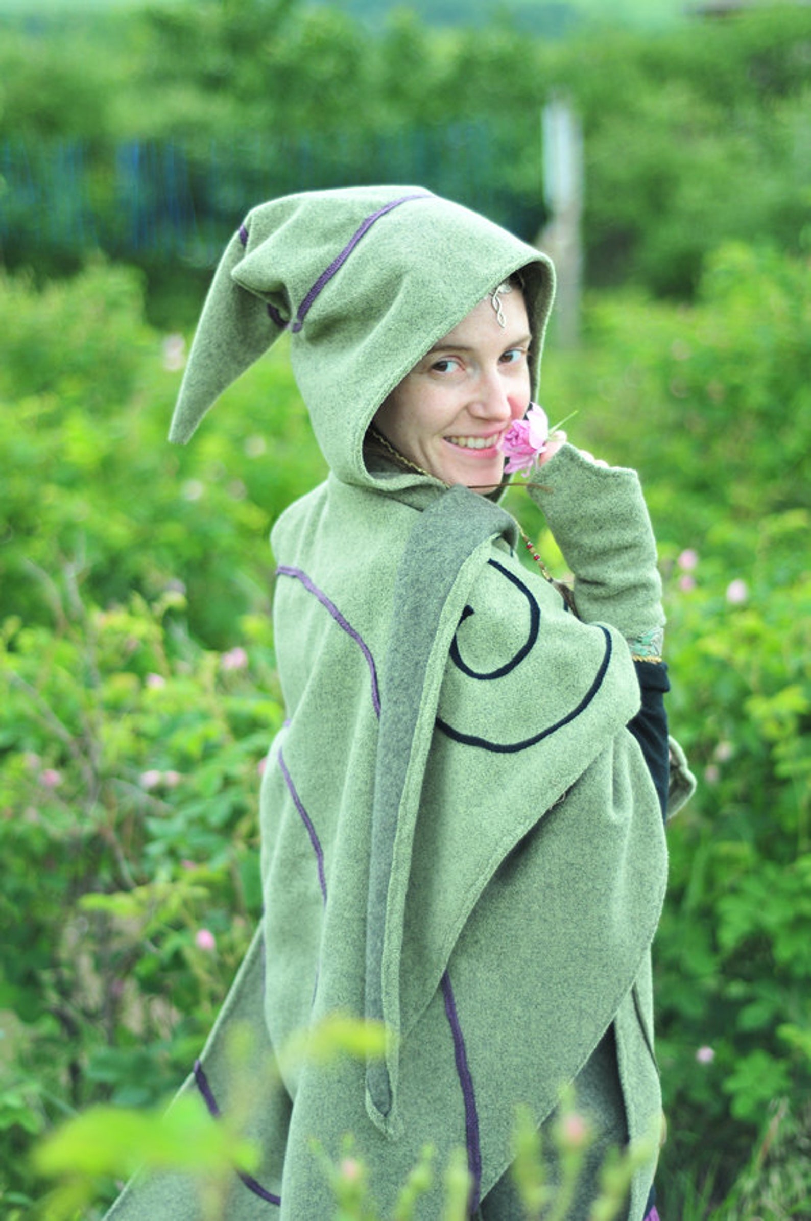 Spring Love Elven Shawl Robe With Brooch and Elf Gloves - Etsy