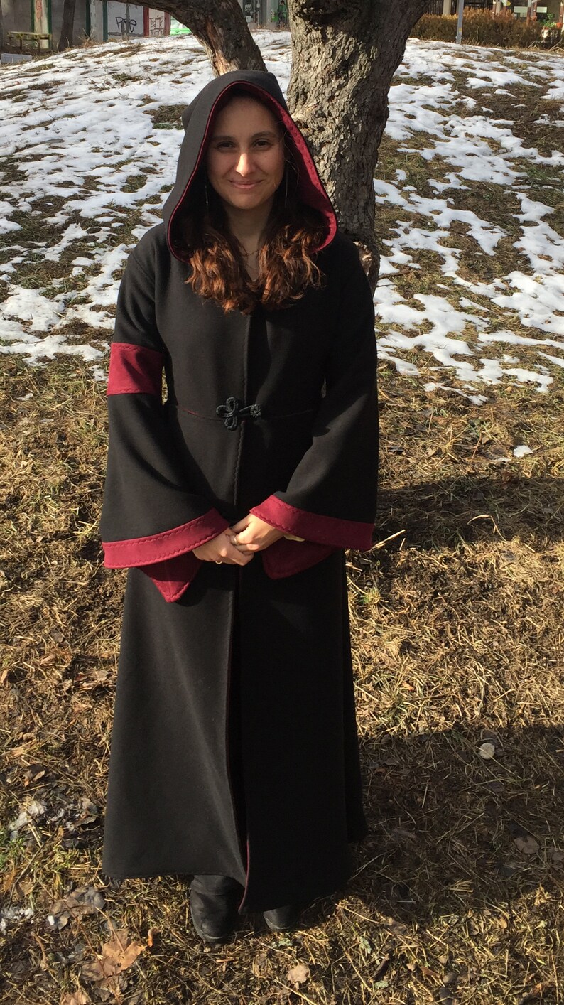 Medieval Gothic Queen Woolen Coat With Big Elven Hood - Etsy