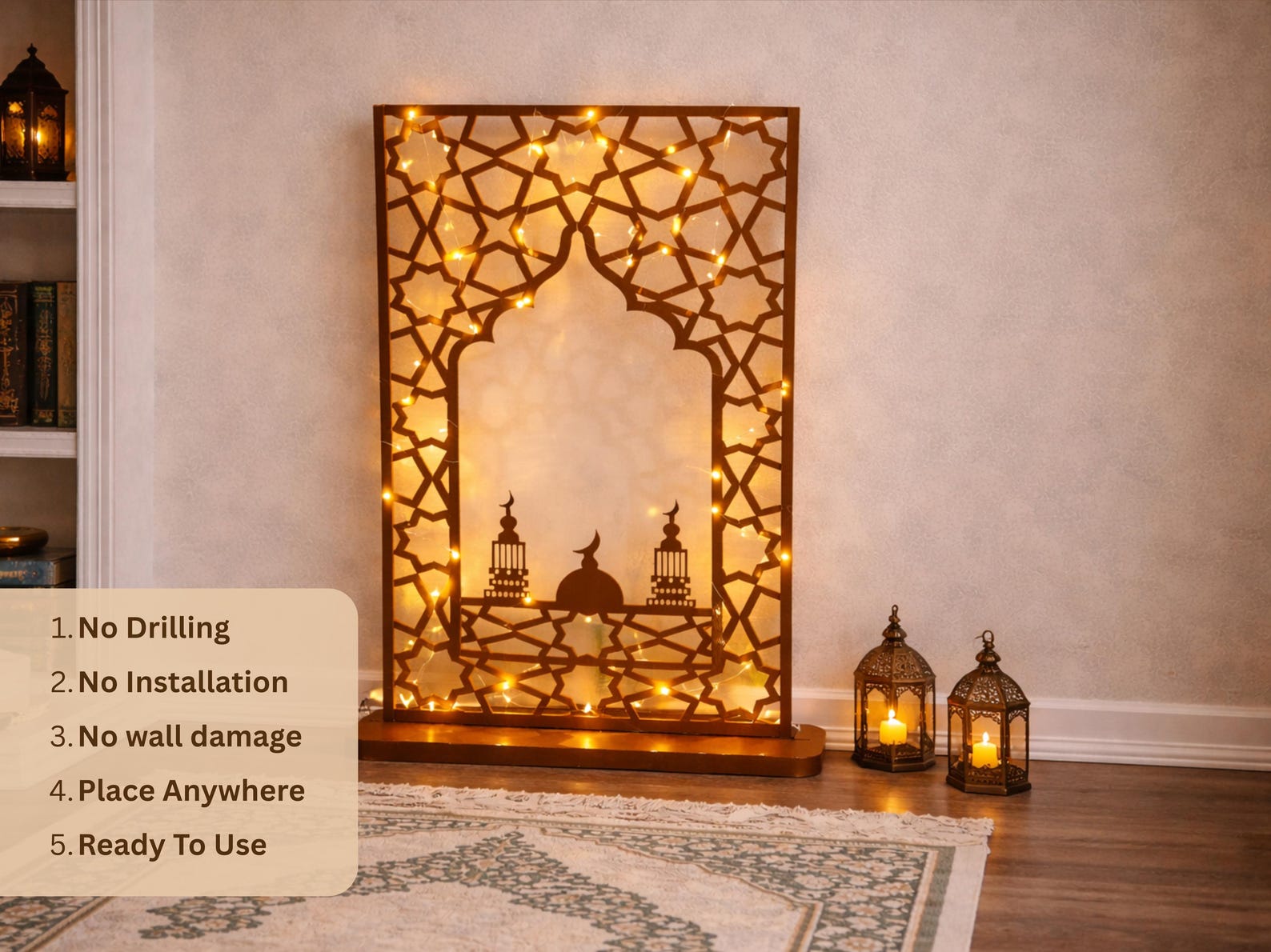 LED Mihrab for Prayer Room, Stainless Steel Ramadan Geometric Masjid ...