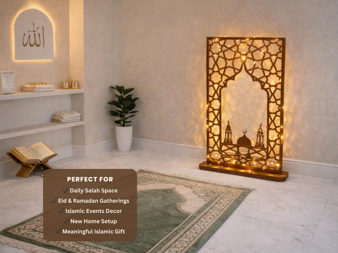 LED Mihrab for Prayer Room, Stainless Steel Ramadan Geometric Masjid ...