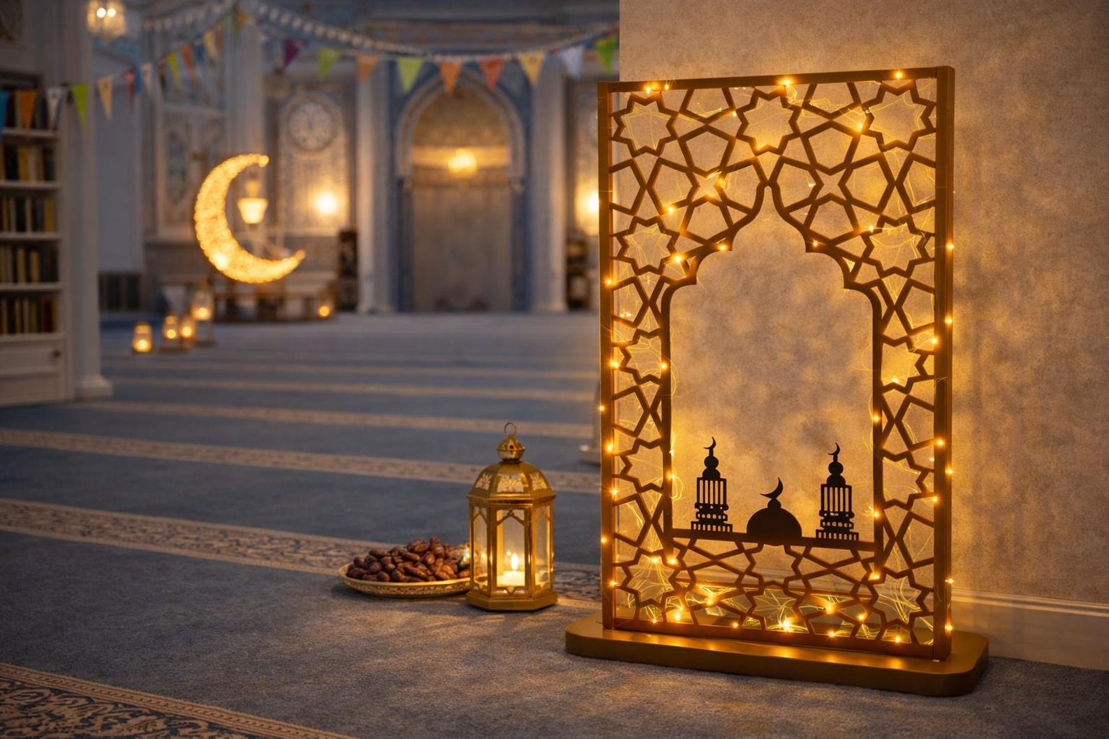 LED Mihrab for Prayer Room, Stainless Steel Ramadan Geometric Masjid ...