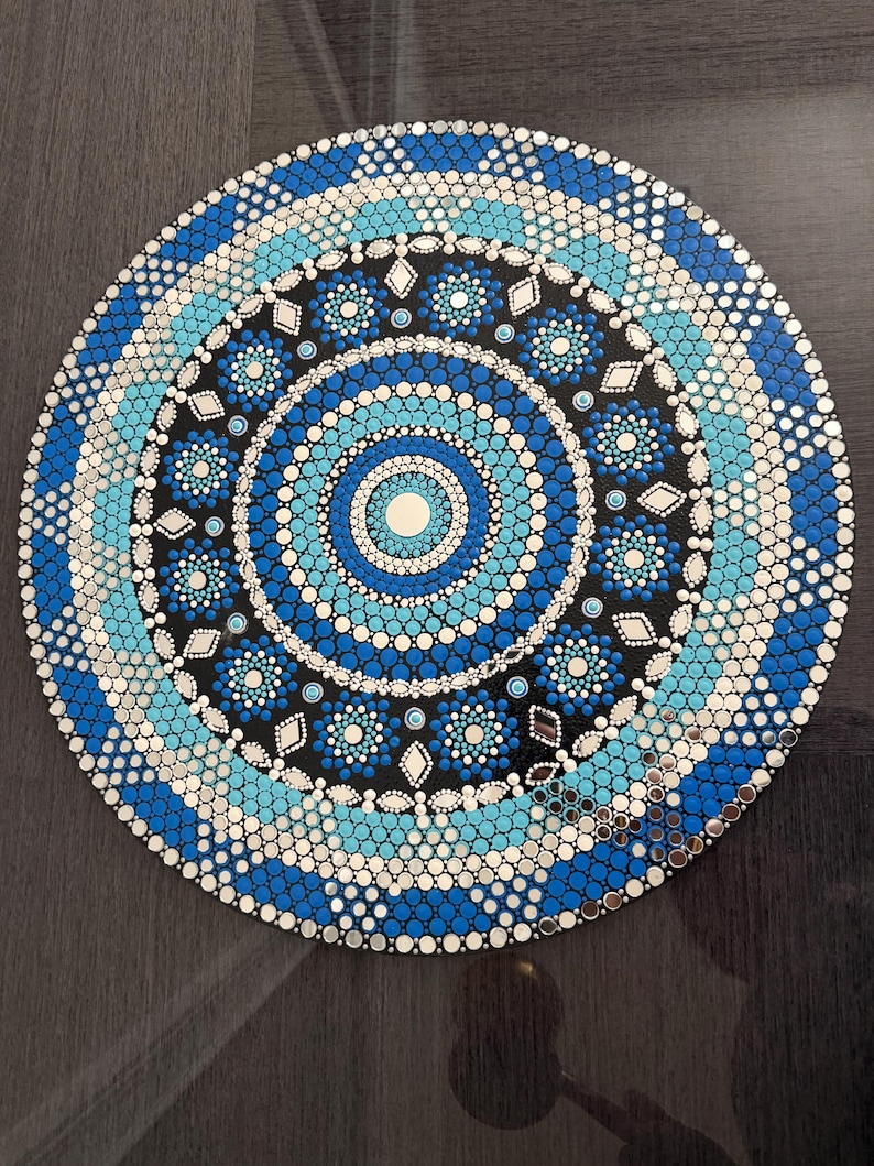 Evil Eye Dot Mandala With Mirrors - Etsy