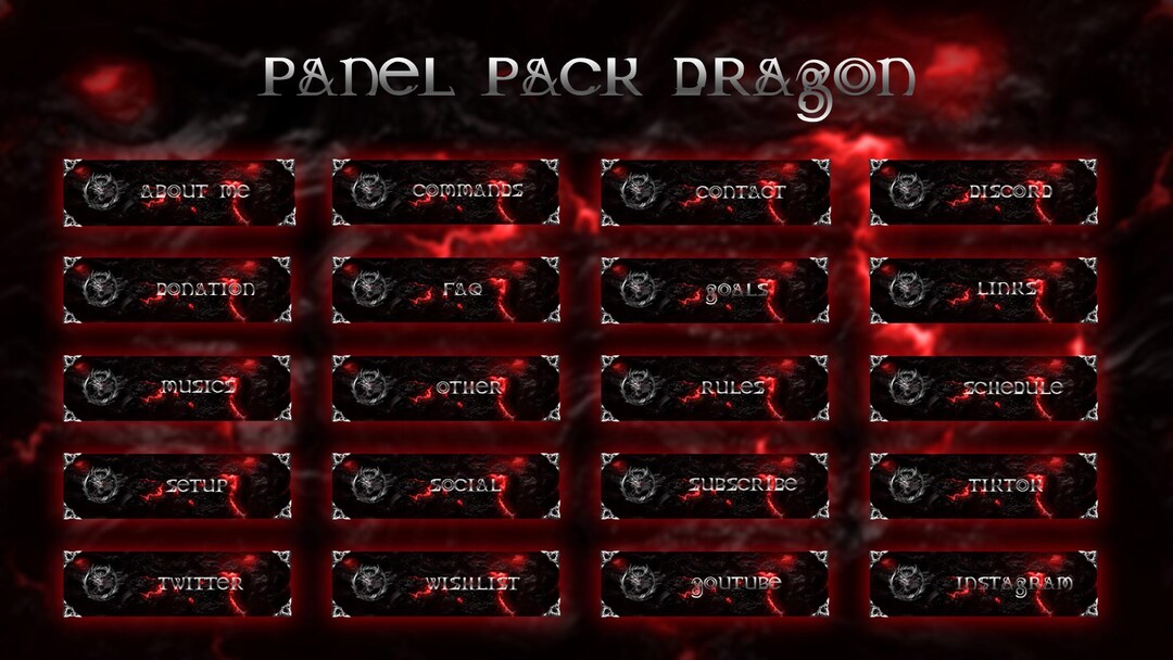 Twitch Panels Dragon Pack – Twitch Panels Dark Fantasy Gaming ...