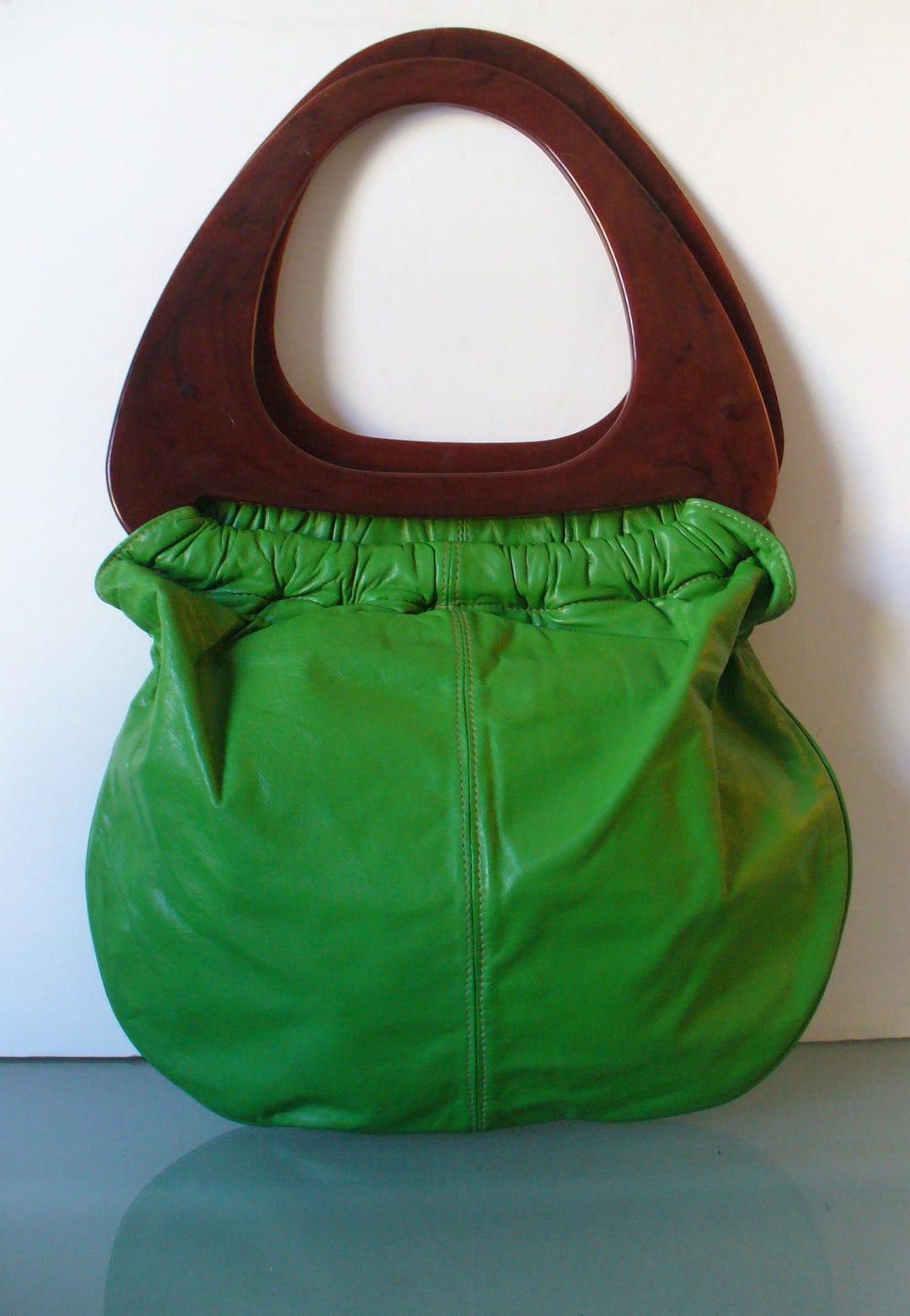 Vintage Tadora Leather & Lucite Tote Bag - Etsy