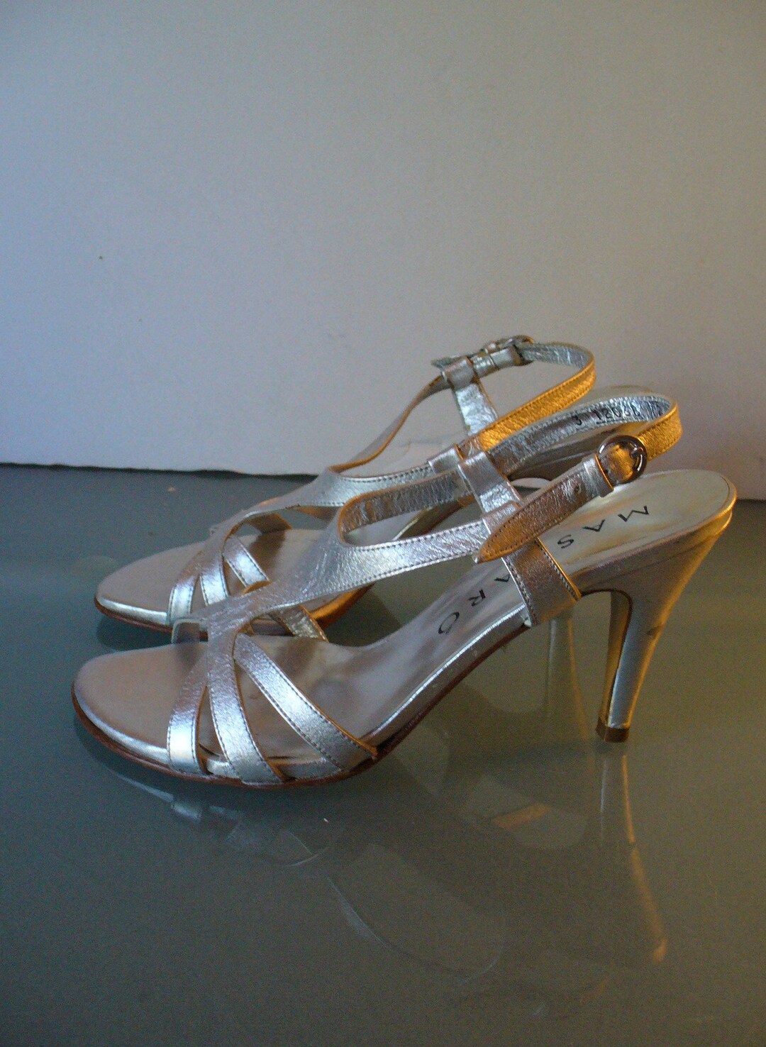 Vintage Jaime Mascaro Metallic Silver Heels Size 37 EU - Etsy