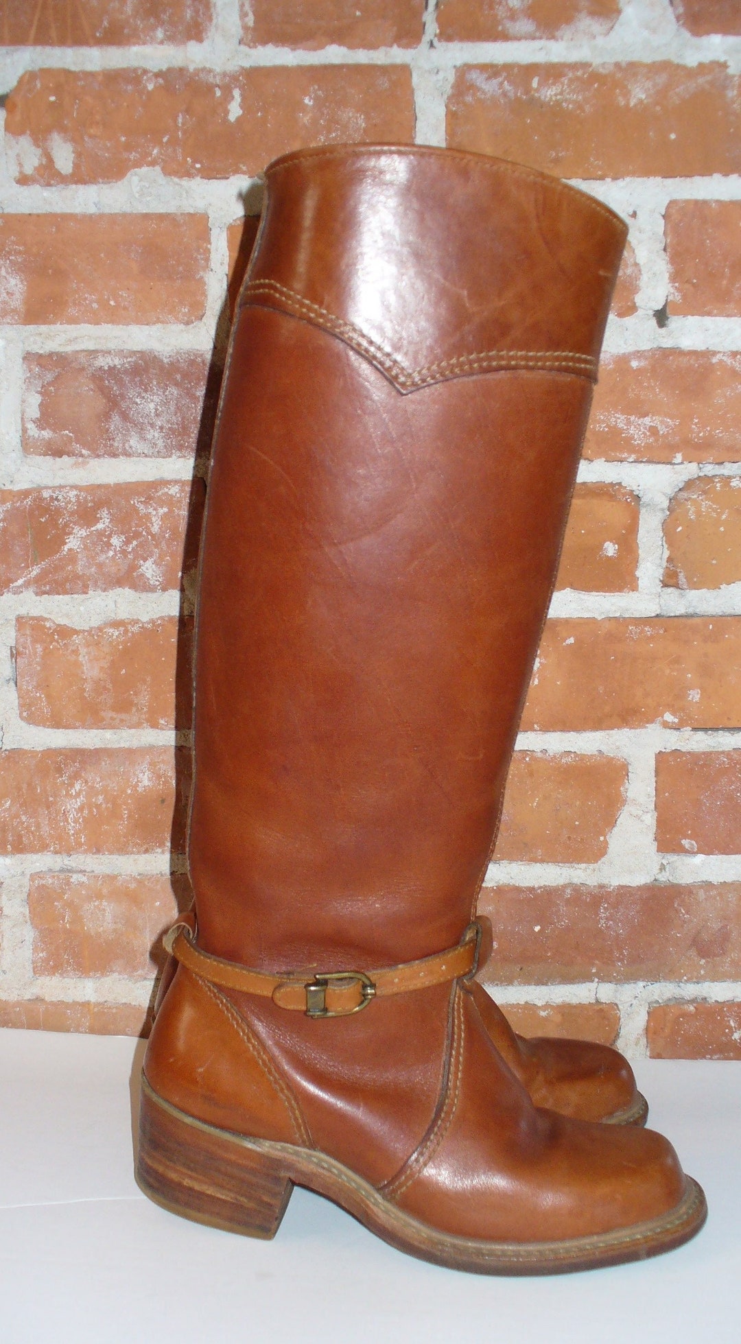 Vintage Bort Carleton Whiskey Leather Boho Campus Boots Size 5.5 US - Etsy