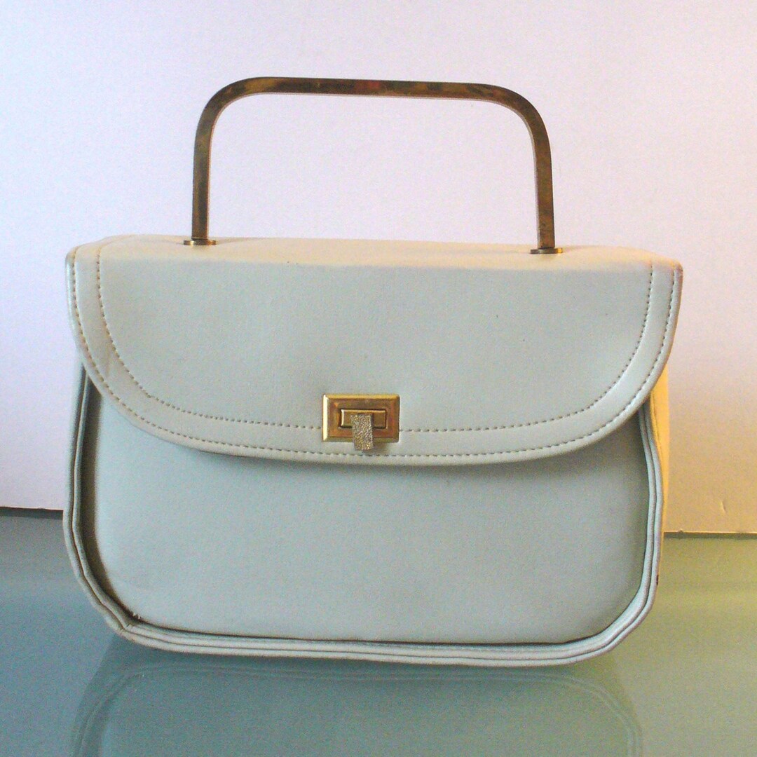Vintage Bone Brass Handled Handbag - Etsy