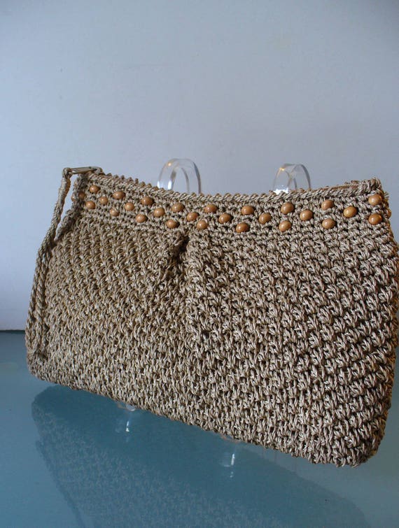 Raffia clutch with - Gem
