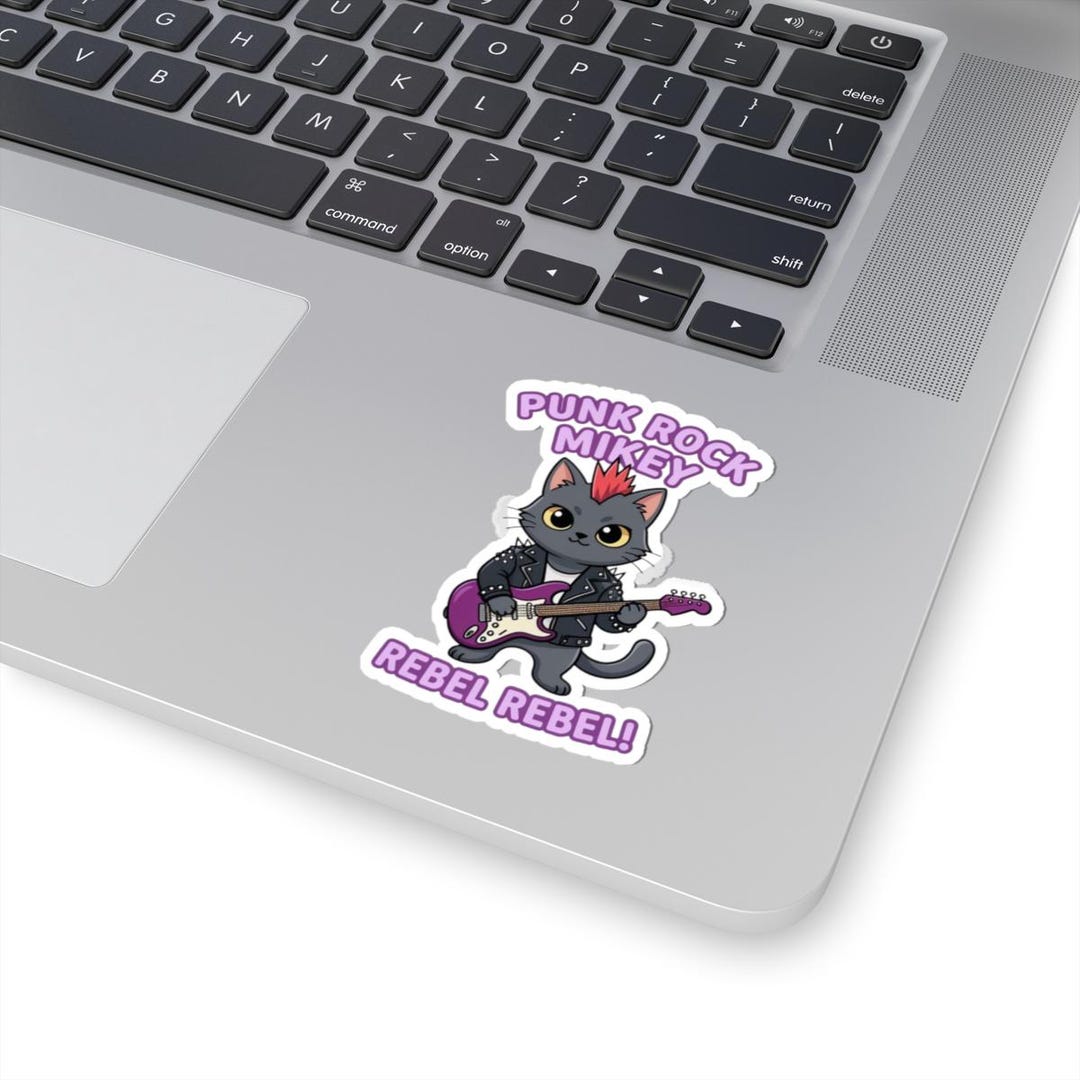 Punk Rock Mikey Cat Sticker | Kiss-cut Sticker, Laptop Decal - Etsy