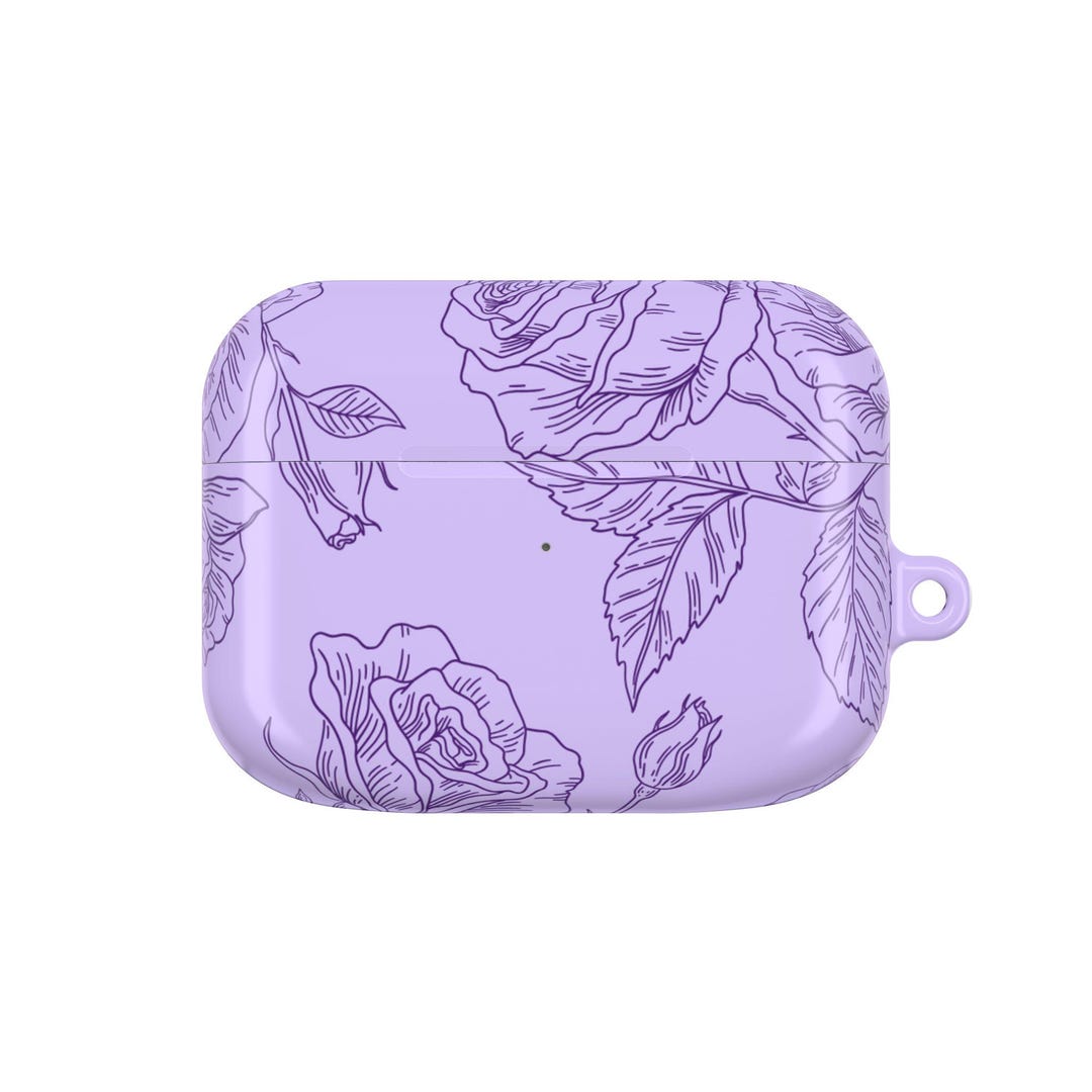Lavender Rose Sketch AirPod Case | Floral Protective Cover - Etsy