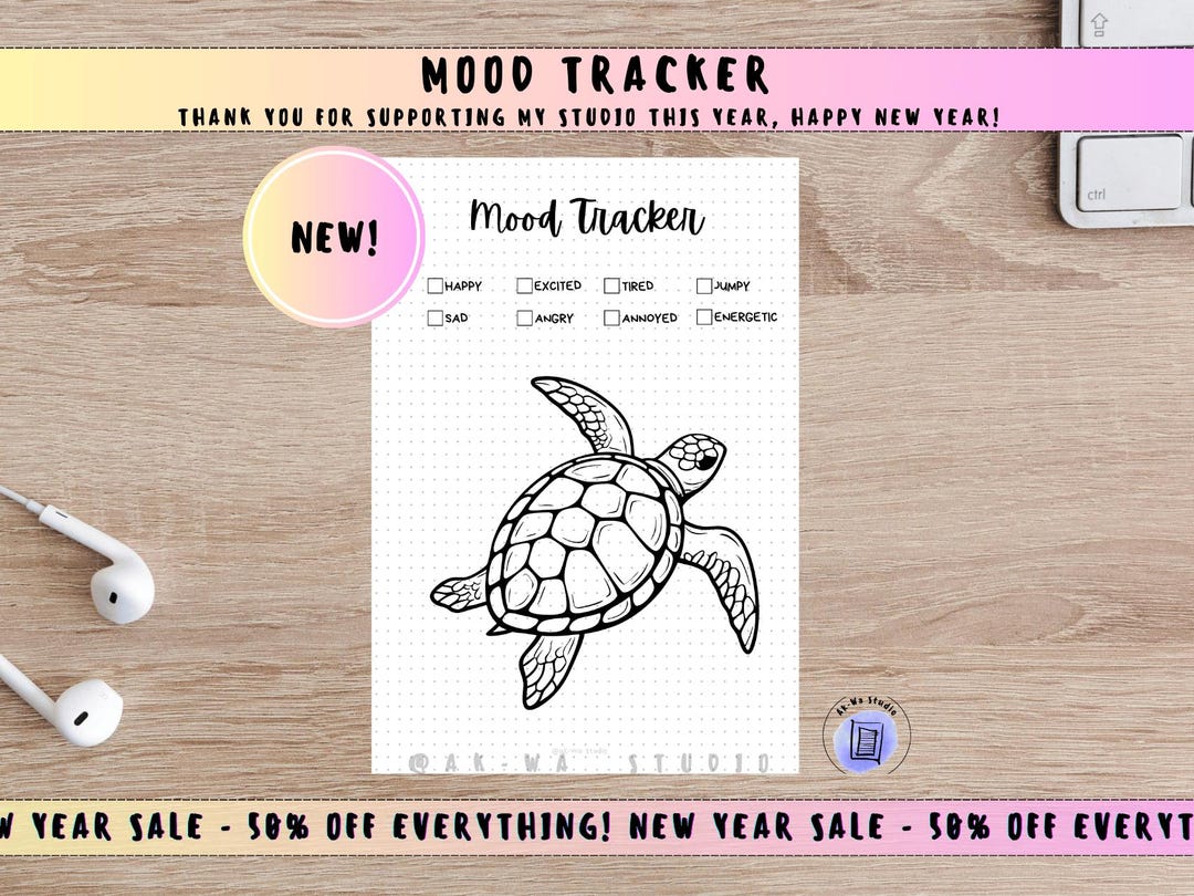 Turtle Mood Tracker Printable – Journal Planner Page (digital Download ...