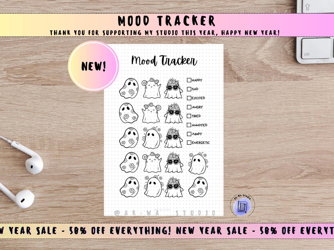 Ghosts Mood Tracker Printable – Journal Planner Page (digital Download ...