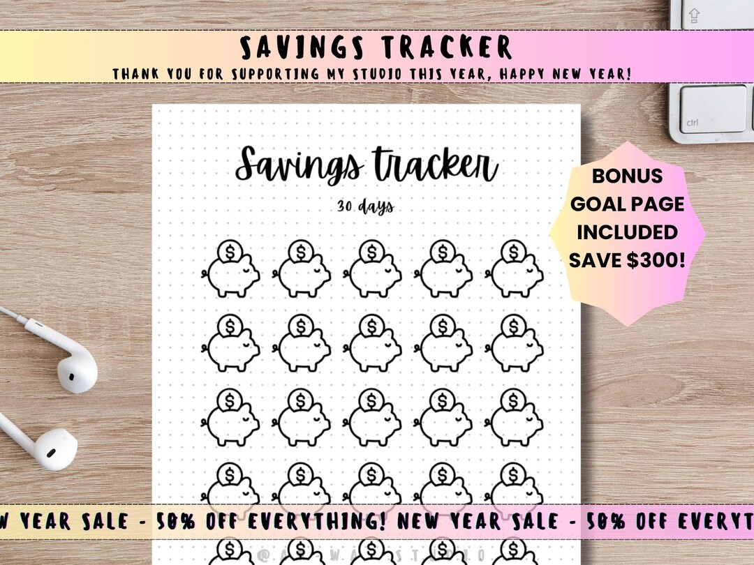 Savings Tracker Printable – Journal Planner Page (digital Download ...