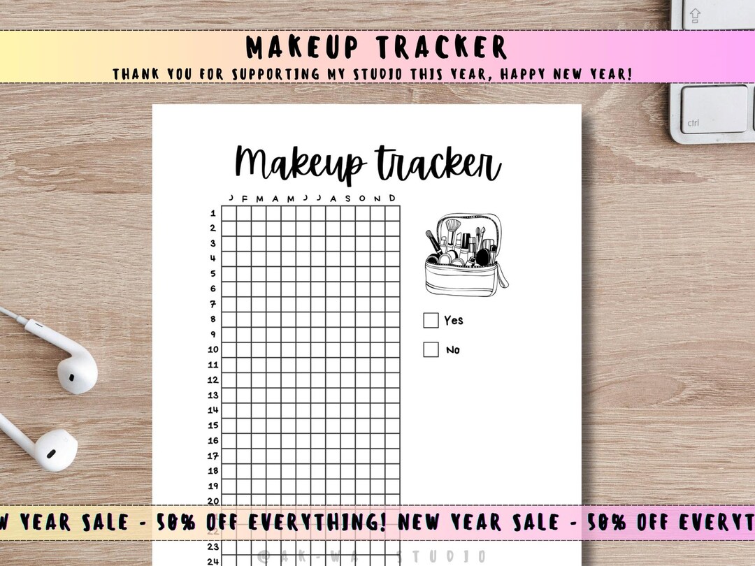 Printable Makeup Tracker | A5 A4 Color-your-own Journal (digital ...