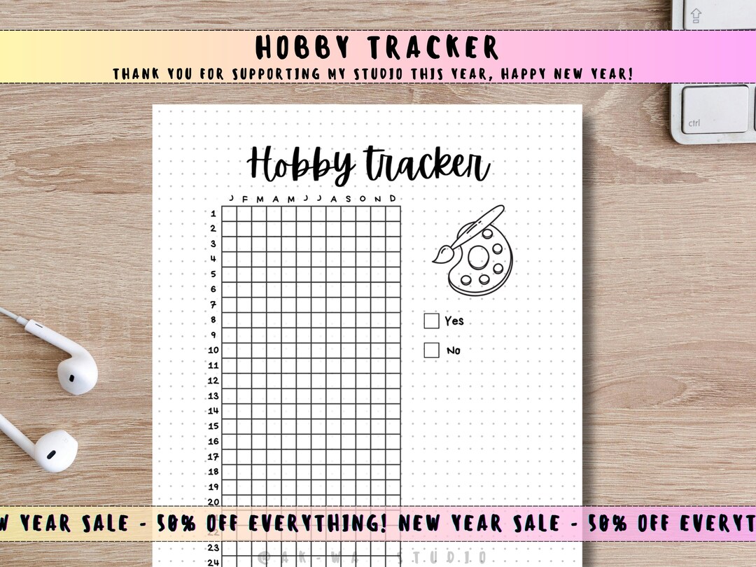Hobby Tracker as Printable A5 A4 Digital Pages | Color-your-own ...