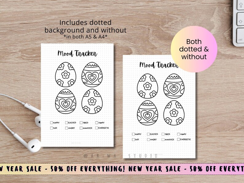 Easter Egg Mood Tracker Printable – Journal Planner Page (digital ...