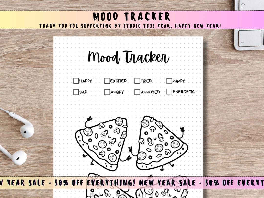 Pizza Mood Tracker Printable – Journal Planner Page (digital Download ...
