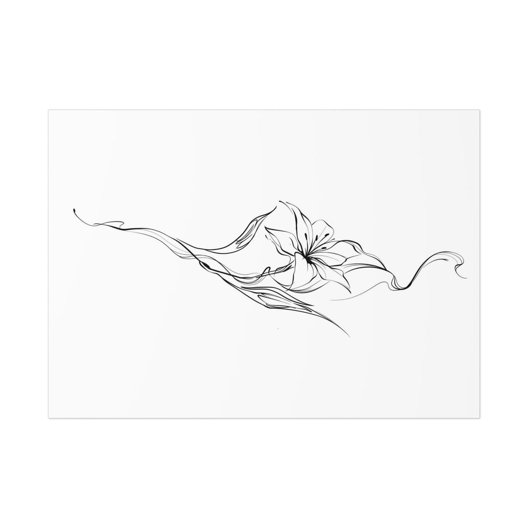 Minimal Line Lily Poster | Uncoated Poster, Botanical Wall Art - Etsy
