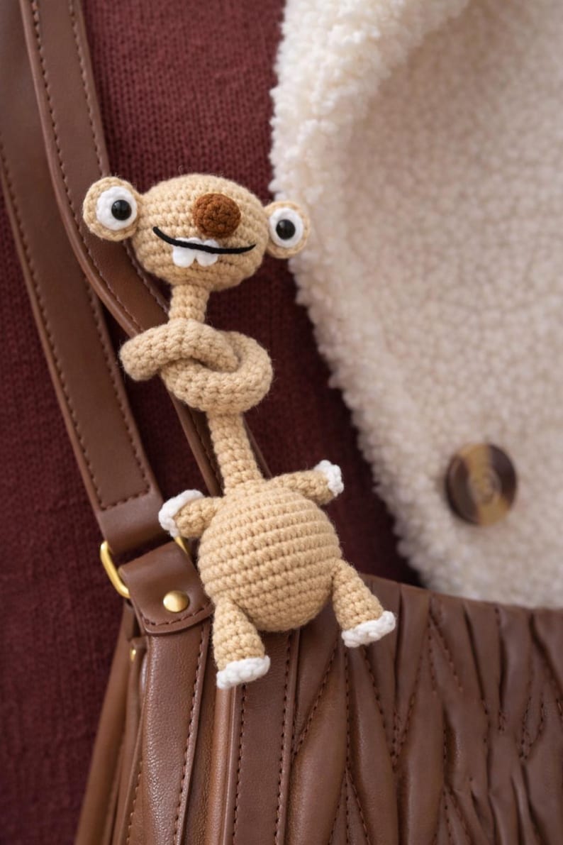 Sid the Sloth Bag Charm, Handmade Crochet Sloth - Etsy