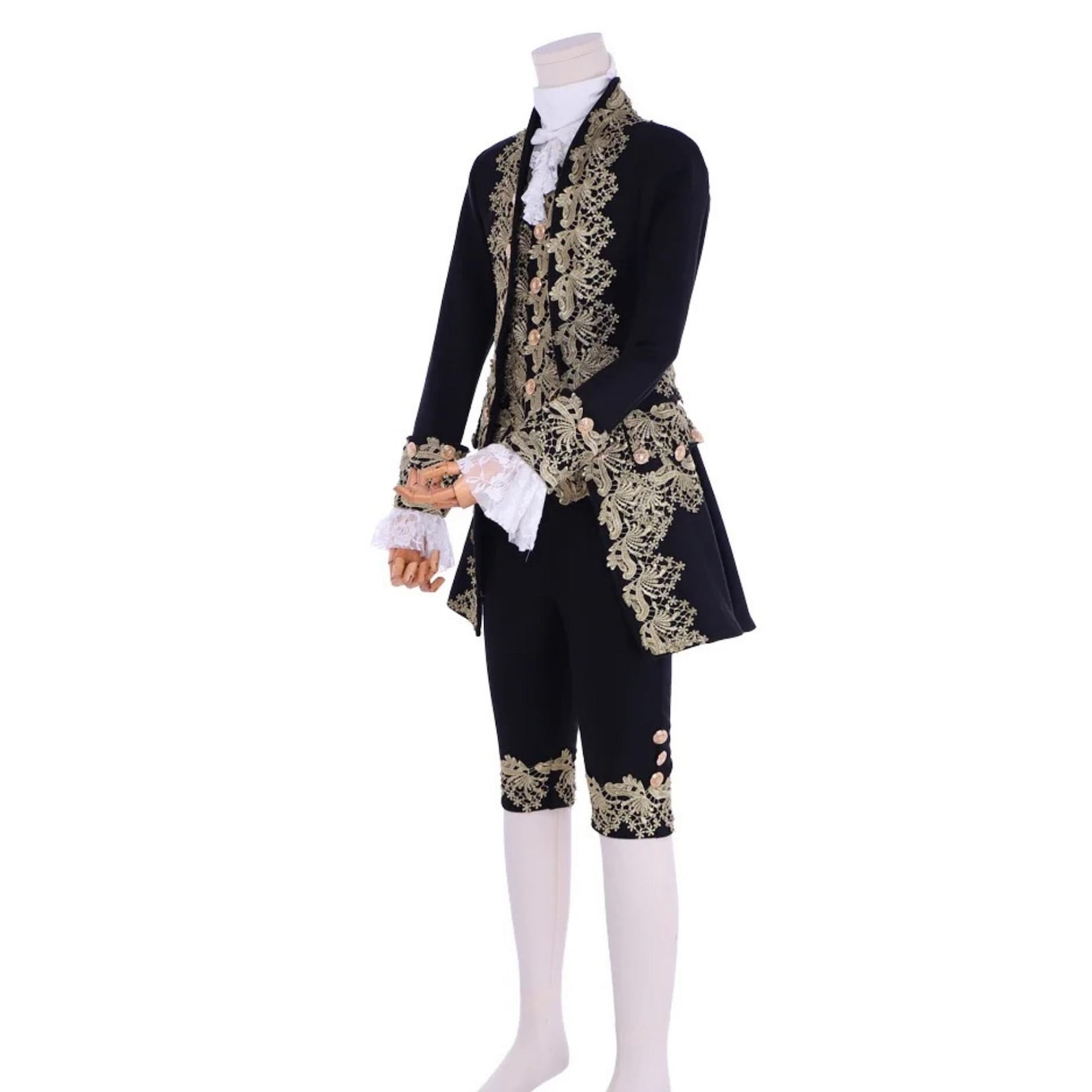 Rococo Costume Set, Gold Embroidered Tailcoat Frock, 18th Century Suit ...