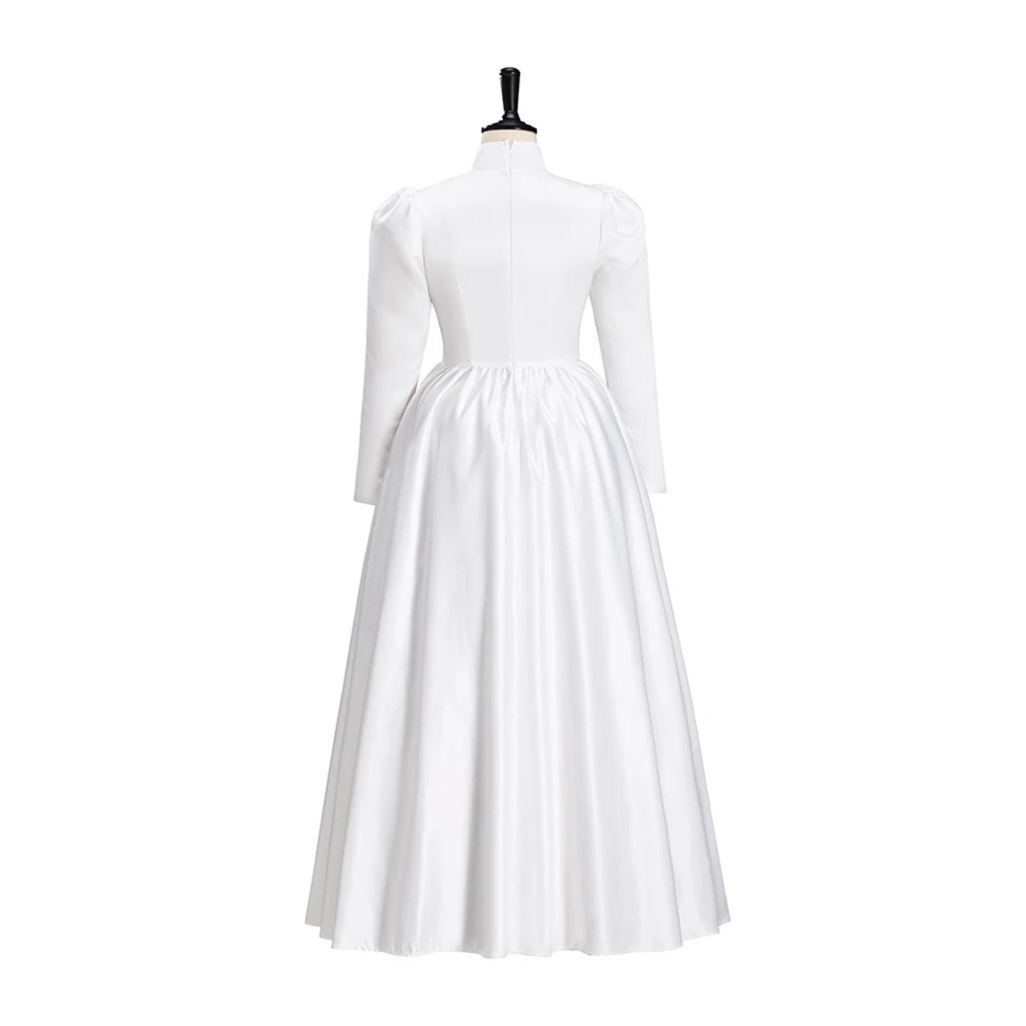 Victorian Edwardian Maxi Dress, High Collar Button Down, Long Sleeve ...