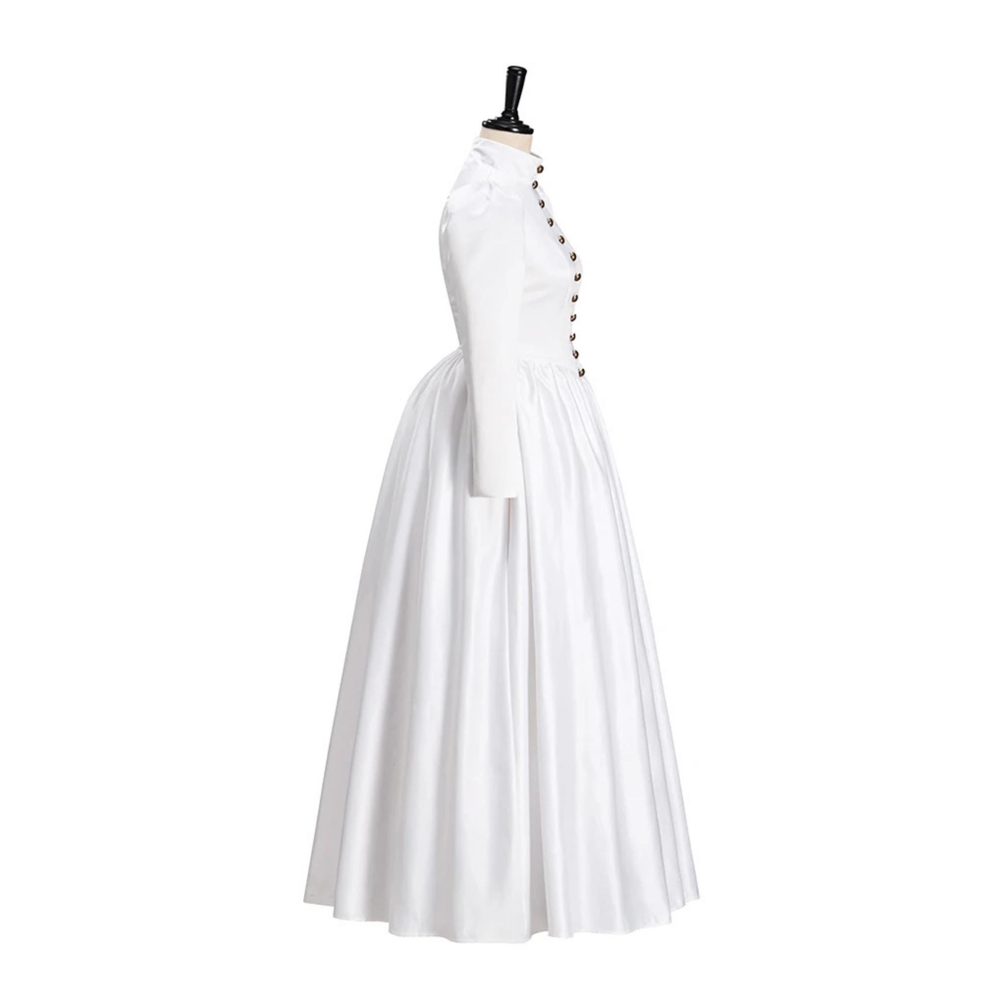 Victorian Edwardian Maxi Dress, High Collar Button Down, Long Sleeve ...