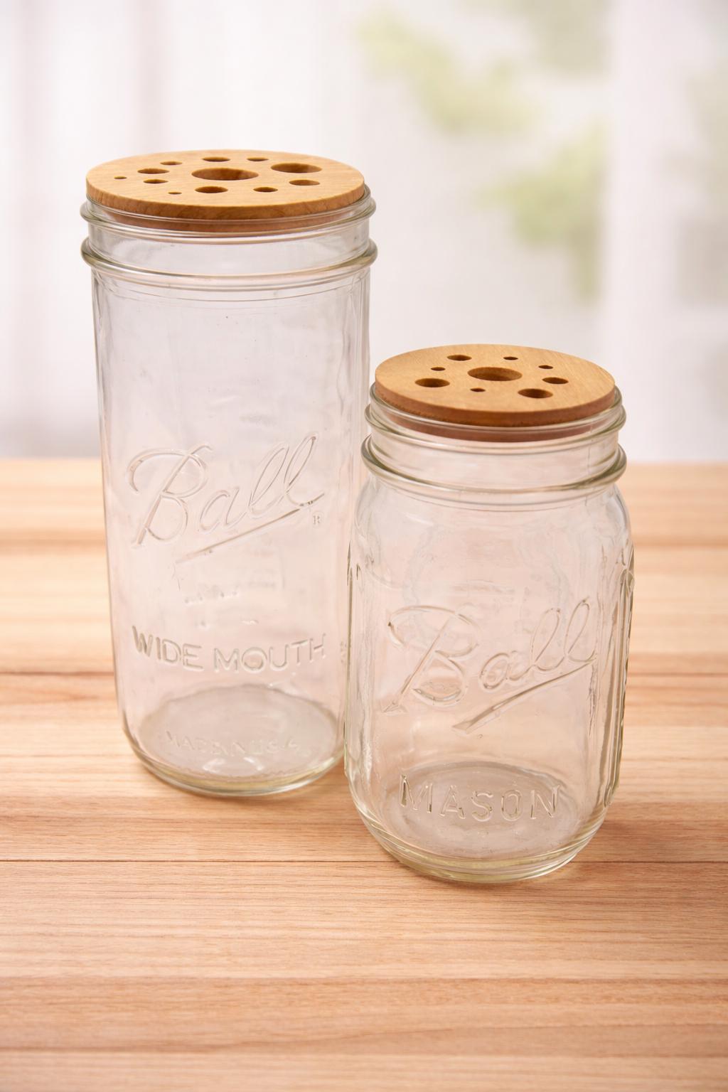 Wooden Flower Frog Lid for Mason Jars – Handmade Floral Arranging ...