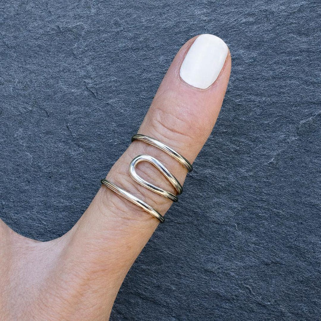 Handmade Silver Swan Neck Splint Ring, Adjustable Arthritis Support - Etsy