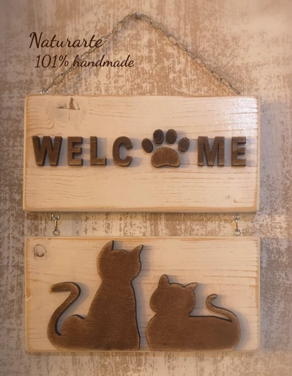 Wooden Sign Welcome Cats - Etsy