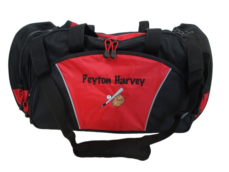 Duffel Duffle Travel Bag Personalized Baseball Bat Glove Slugger Little ...