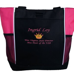 Tote Bag Personalized Princess Pageant Director Crown Jewels Title ...