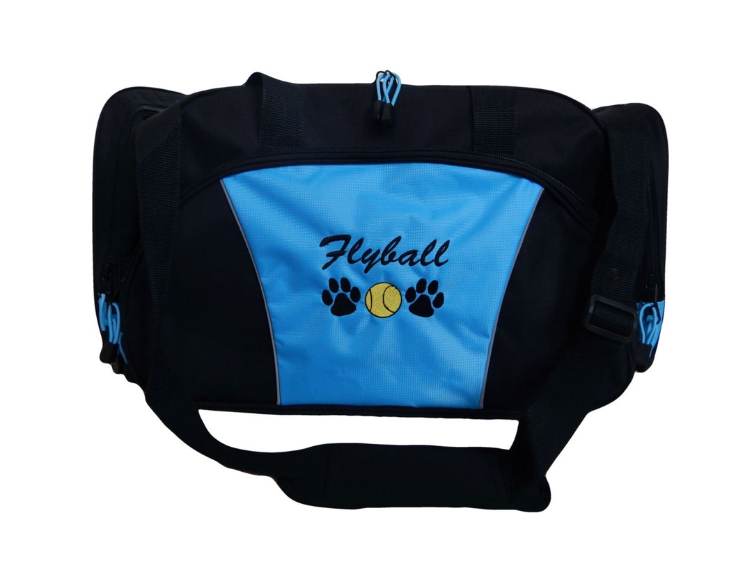 Duffel Bag Personalized Flyball Fly Ball Dog Paw Prints Tennis Ball ...