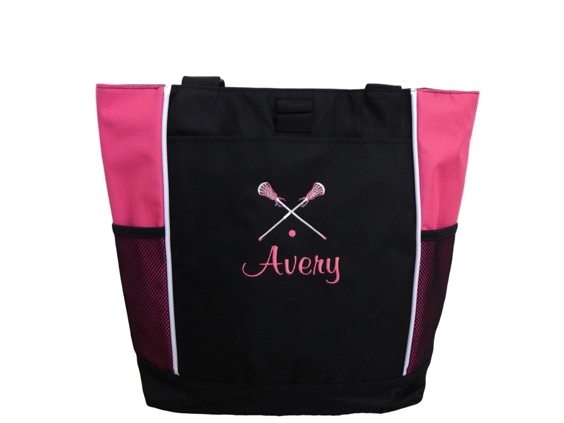 Tote Bag Personalized Zippered Coach Team Mom Competition Lacrosse LAX ...