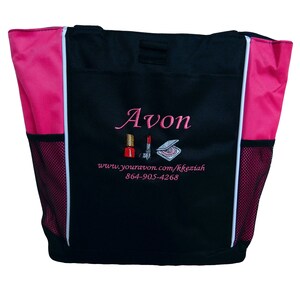 Tote Bag Zippered Personalized Avon Representative Make-up Cosmetology ...