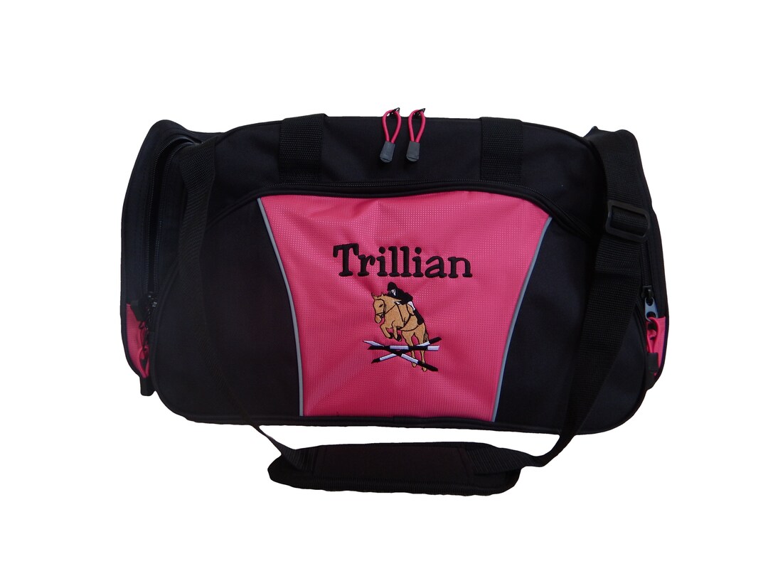 Duffel Bag Personalized Horse Jumping Equestrian Jockey Sports Luggage ...