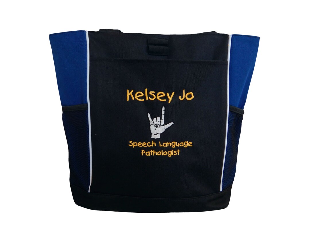 Tote Bag Personalized Sign Language Love Symbol Autism Mom Advocate ...