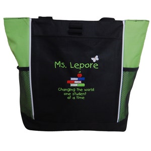 Tote Bag Personalized Teacher Stacked Books Aide Assistant Special ...