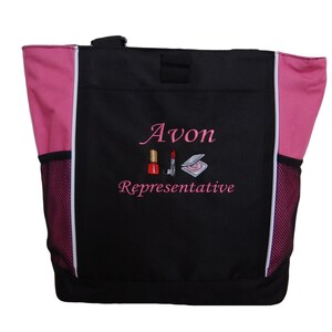Tote Bag Zippered Personalized Avon Representative Make-up Cosmetology ...