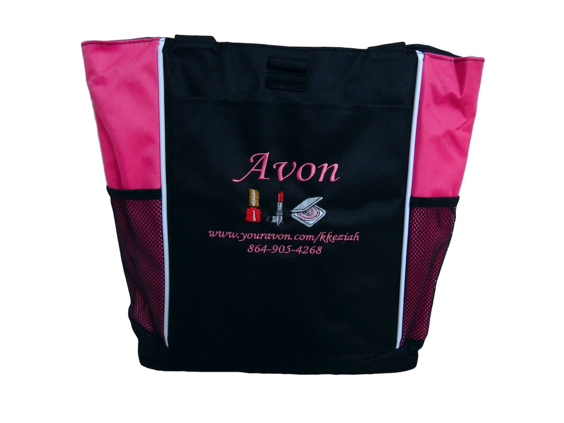 Tote Bag Zippered Personalized Avon Representative Make-up - Etsy