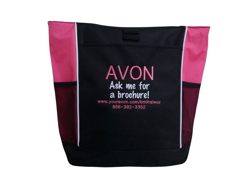 Tote Bag Custom Embroidered AVON Ask for Brochure Free 3 Lines - Etsy
