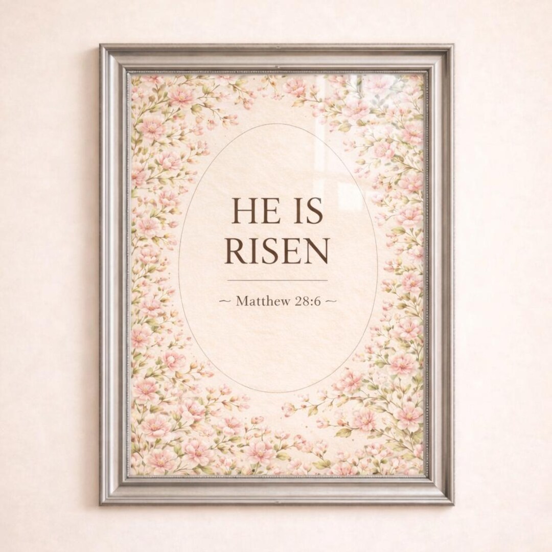 He is Risen, Christian Easter Decor, Jesus Resurrection Print, Bible ...