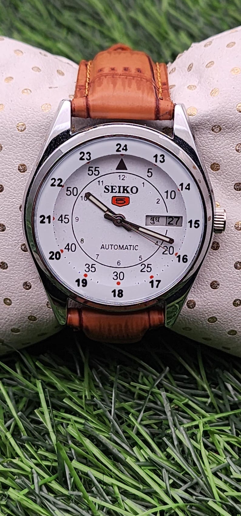Vintage Seiko 5 Automatic Watch, Gold Plated, White Dial, Day/date ...