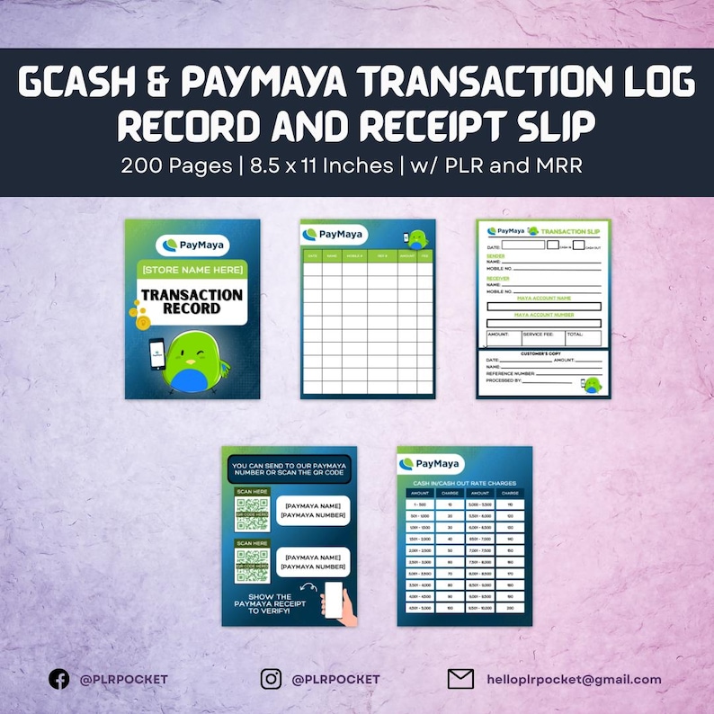 Gcash & Paymaya Transaction Log Record and Receipt Slip - Etsy